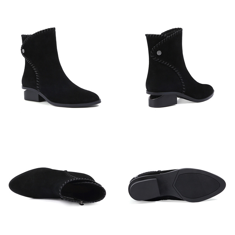 【DK UGGDK UGG 短靴】【清仓特价】【澳洲直邮】DK UGG/DK UGG 短靴 18秋冬新款防泼水不规则靴跟侧拉链短靴 333【正品 价格 图片】 - 寺库网