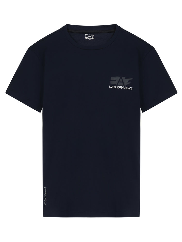 【EA7EA7 男士短袖T恤】EA7(EA7) 2020年春夏男士EA7标识印花圆领短袖T恤 藏蓝色 L【正品 价格 图片】 - 寺库网