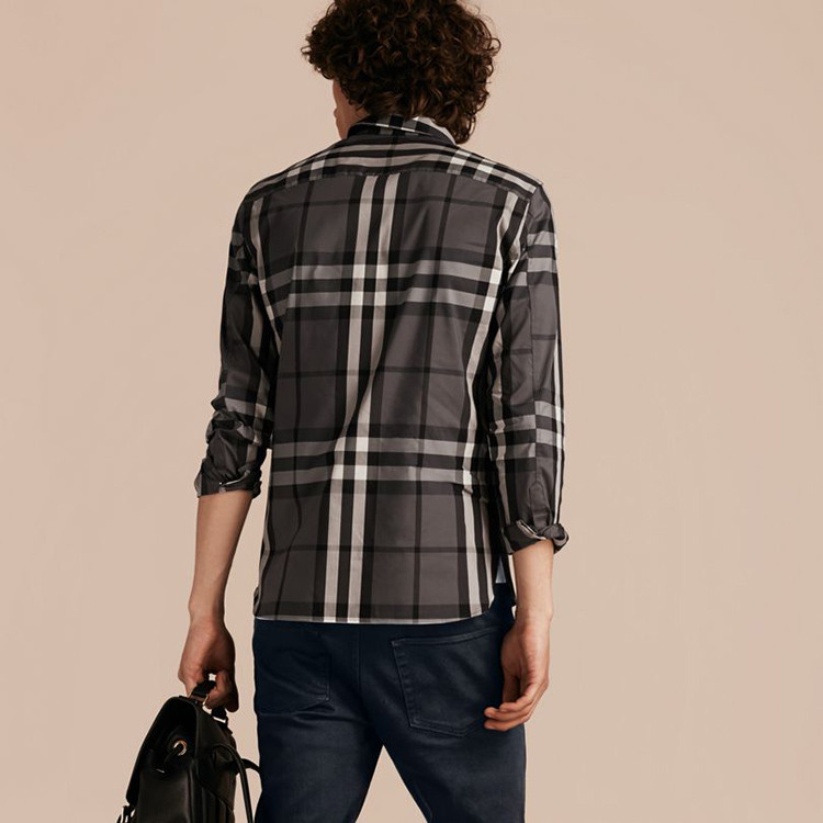 【BURBERRY博柏利 男士长袖衬衫】【18春夏】BURBERRY/博柏利 英伦格子商务休闲男士长袖衬衫BU1810553797 ...
