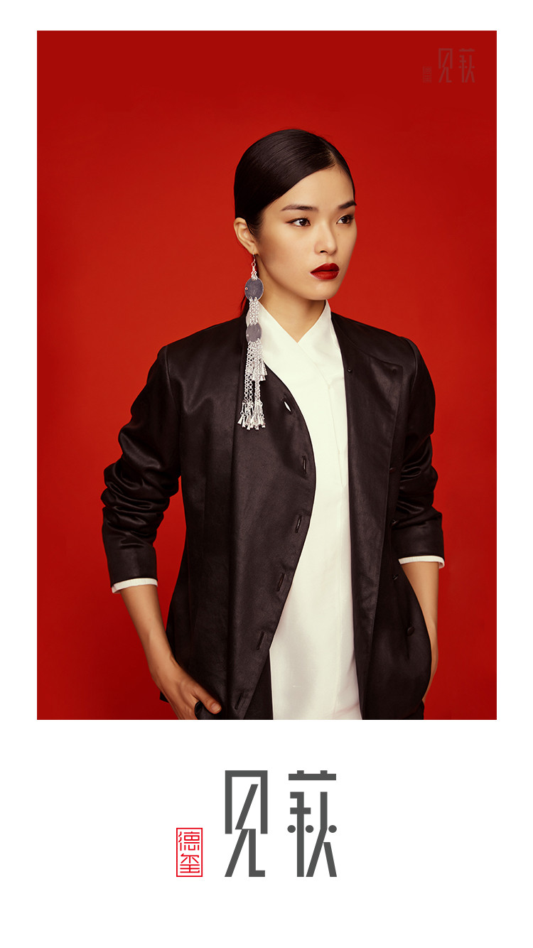 【JANCHO德玺见萩 女士风衣】JANCHO/德玺见萩 无领外套 女士风衣【正品 价格 图片】 - 寺库网