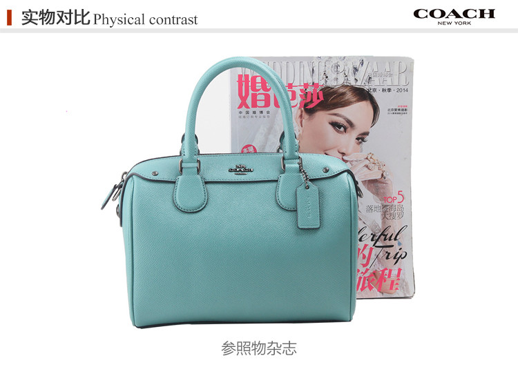 【COACH蔻驰 手提包】COACH/蔻驰女士Saffiano皮革单肩斜挎手提包波士顿包57521【正品 价格 图片】 - 寺库网