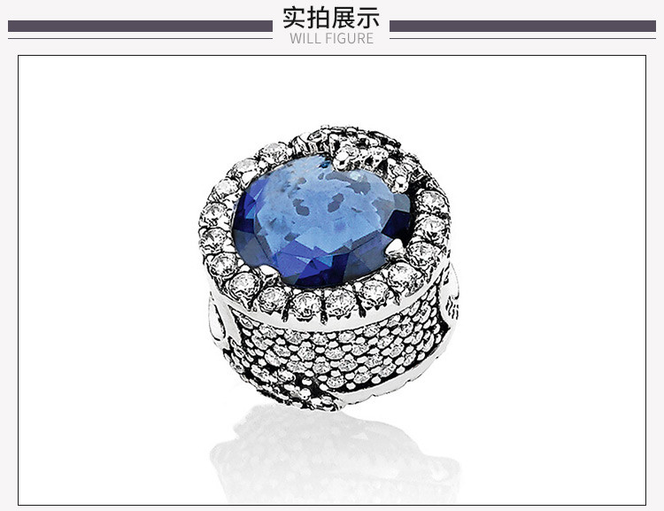 【PANDORA潘多拉 串珠配珠】PANDORA/潘多拉 女士925银时尚魅力蓝色雪花装饰圆形串珠 796358NTB【正品 价格 图片】 - 寺库网