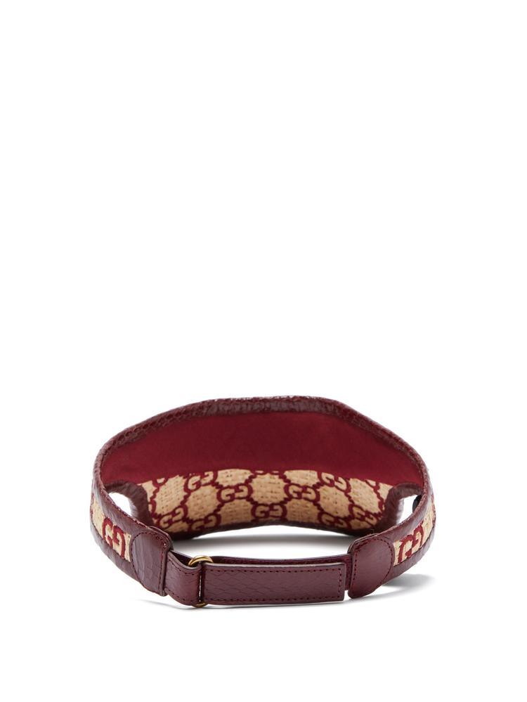 【GUCCI古驰 帽子】【19AW】古驰/GUCCI 经典标志LOGO编织草帽太阳帽遮阳帽 Logo-embroidered raffia ...