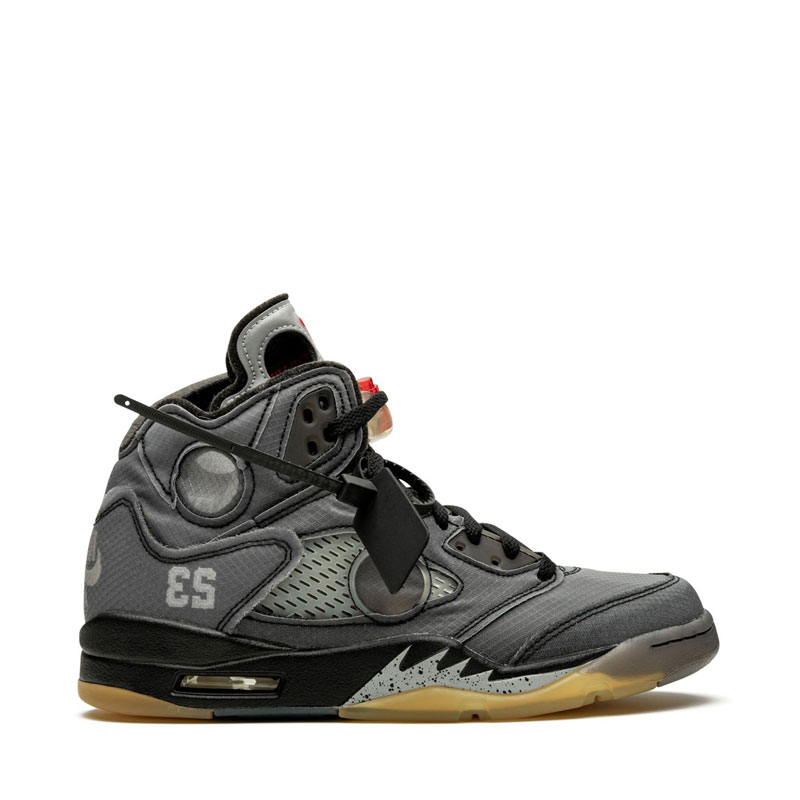 【Jordan乔丹 男士篮球鞋】Air Jordan 5 x Off-white ow AJ5 联名 黑蝉翼 CT8480-001【正品 价格 ...