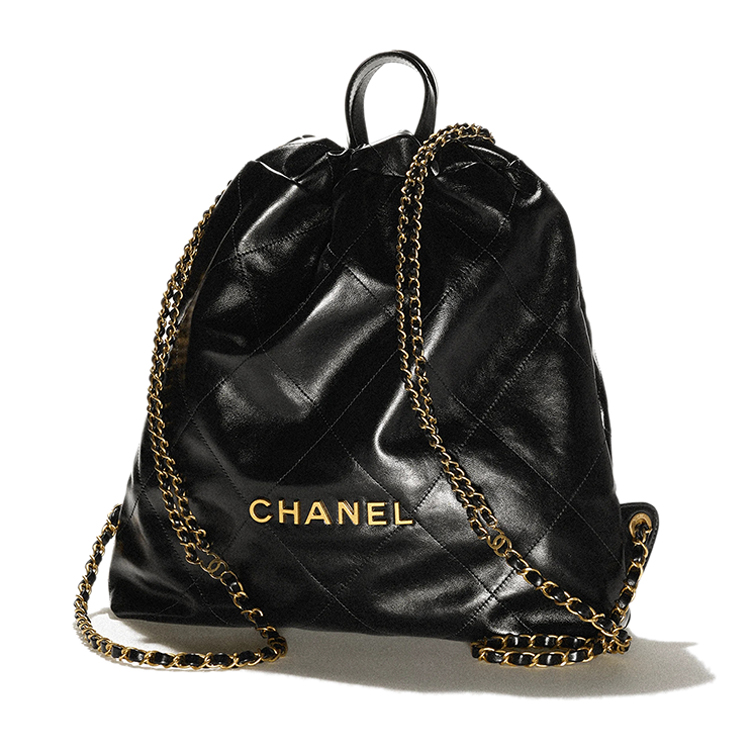【CHANEL香奈儿 双肩包】【22春夏新款】CHANEL/香奈儿 CHANEL 22bag 双肩背包 亮面小牛皮与金色金属 22系列手袋 黑 ...