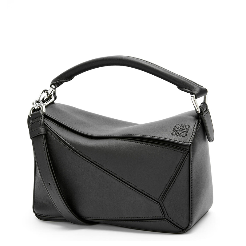 【LOEWE罗意威 单肩包】【包税】LOEWE/罗意威 经典款Puzzle系列 女士小号黑色小牛皮手提斜挎单肩拼图包0010098895【正品 价格 图片】 - 寺库网
