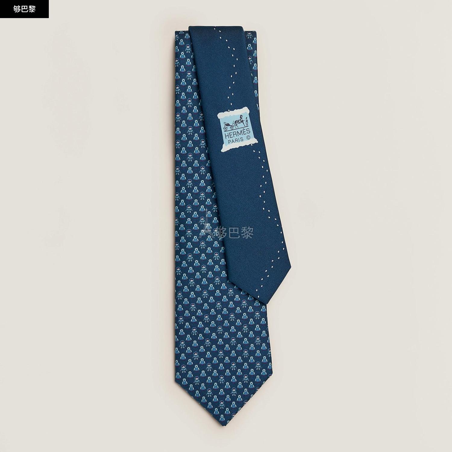 【HERMES爱马仕 领带】【包邮包税】 HERMES爱马仕 23秋冬 男士 领带 Cravate Pingloo H006042T 18 ...