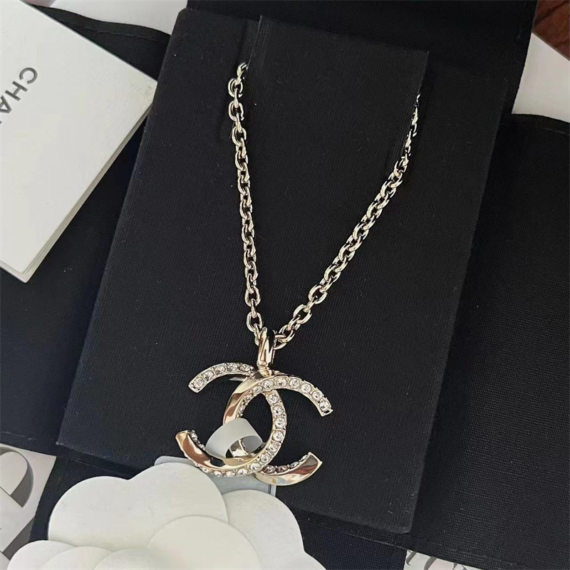 【CHANEL香奈儿 项链】CHANEL/香奈儿23新款金色镶钻大号亮面双C项链【正品 价格 图片】 - 寺库网