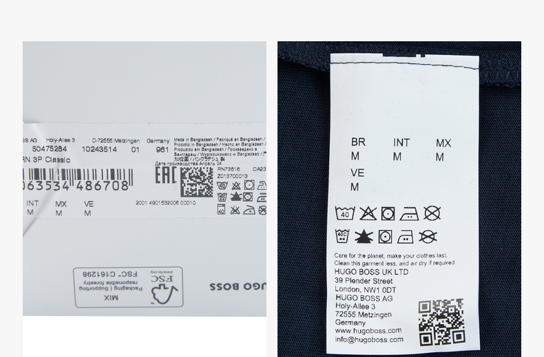 【HUGO BOSS雨果博斯 男士短袖T恤】HUGO BOSS 雨果博斯 2024秋冬新品 男士棉质圆领短袖刺绣徽标T恤三件装 ...