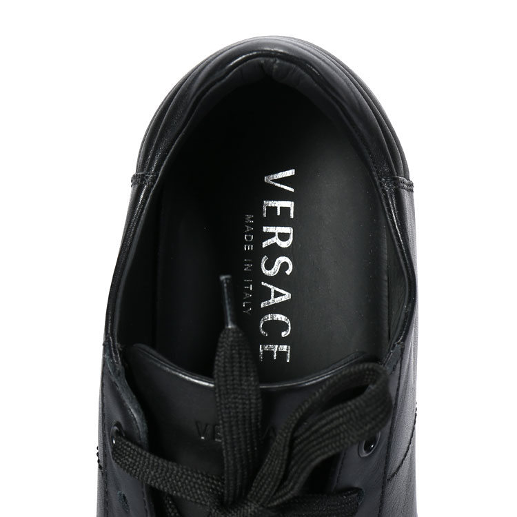 【VERSACE范思哲 休闲运动鞋】VERSACE/范思哲男士黑色牛皮男士运动鞋【正品 价格 图片】 - 寺库网