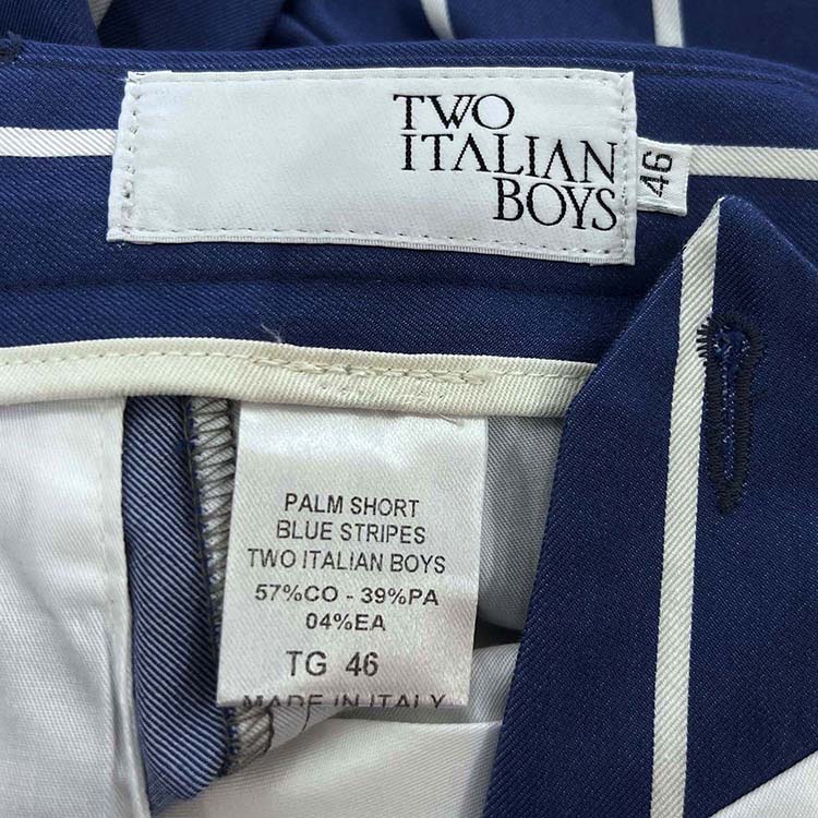 【TWO ITALIAN BOYSTWO ITALIAN BOYS 男士短裤】TWO ITALIAN BOYS 蓝白直条纹棉质男士休闲短裤 ...